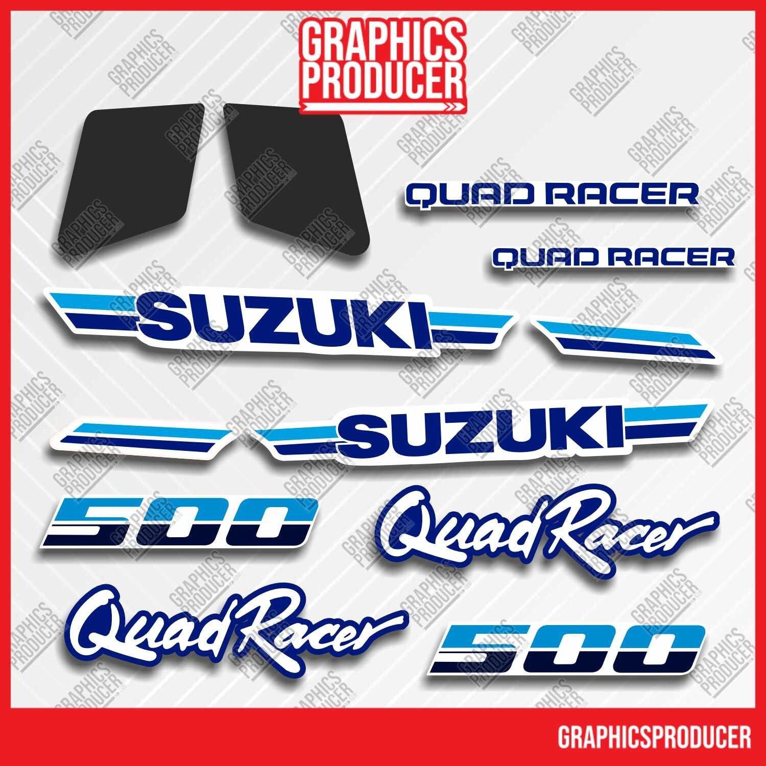 SUZUKI LT 500 LT500 Decals + Swing Arm Stickers Full Kit Graphics White ...