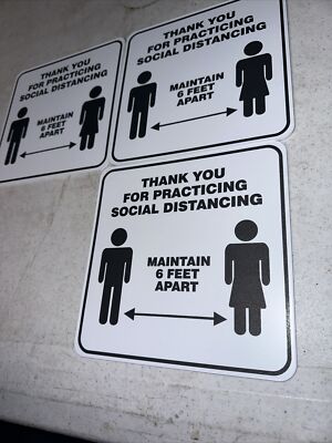 Package Of 3 Social distancing Signs | eBay