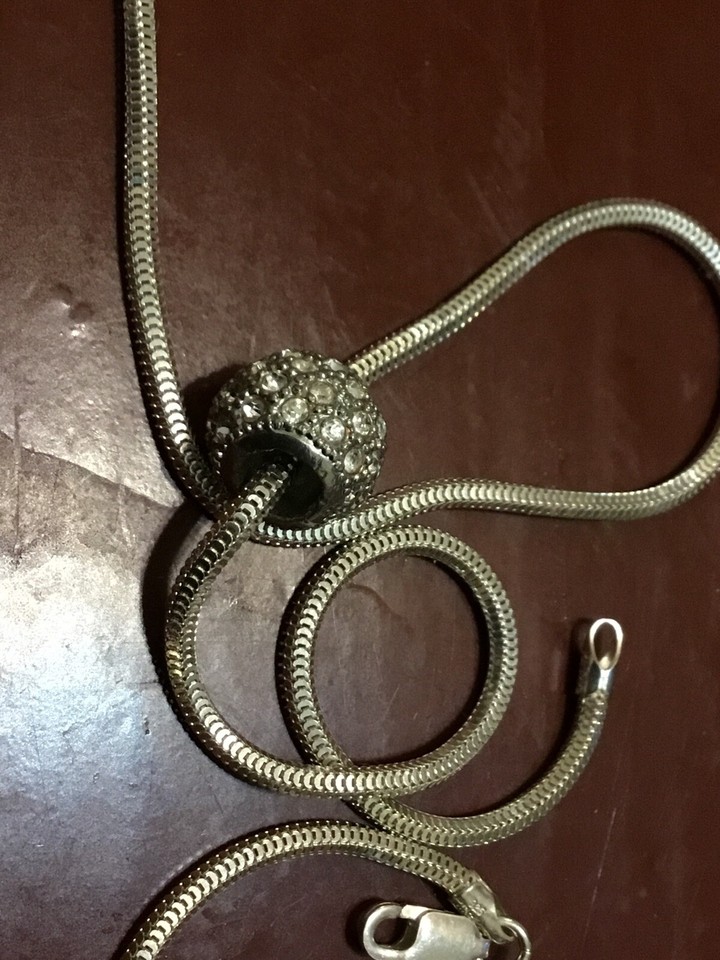 Sterling Silver 18”.925 Chain With 💍 /cz Charm From Estate Sale | eBay