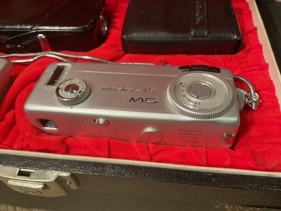 Minolta - 16 MG-S Mini Spy Camera with Case and Accessories **NICE** | eBay