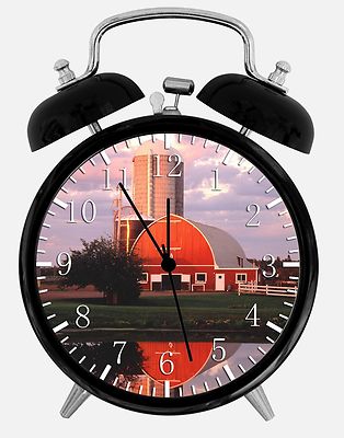 Red Barn Farm Alarm Desk Clock 3.75" Home or Office Decor E354 Nice For ...