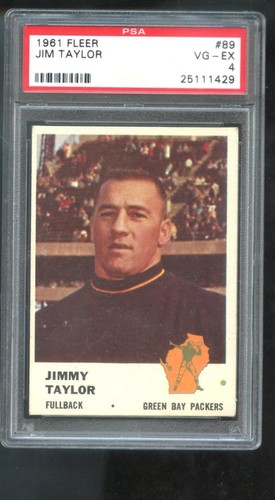 1961 Fleer #89 Jim Taylor Jimmy Taylor PSA 4 Graded Football Card ...