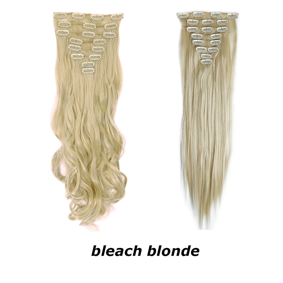 Mega Thick 18Clips Clip in Full Head Hair Extensions Extension As Human ...