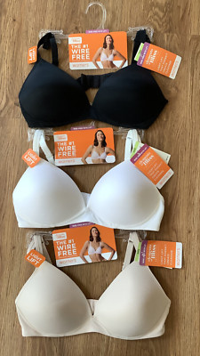 Warner's wireless light lift bras size 34B Black, White or Cream NEW | eBay