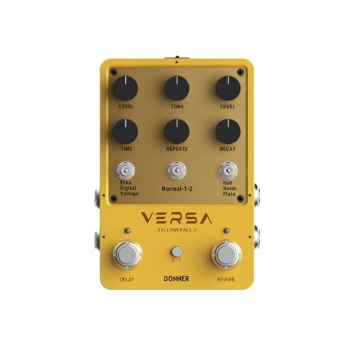 Donner Yellow Fall II Delay Reverb Pedal Tap Tempo Presets True Bypass ...