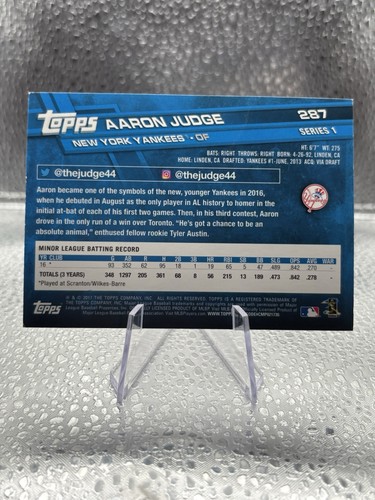 2017 Topps Aaron Judge Rookie #287 Catching | eBay