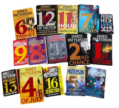 15 James Patterson Books Hardback Paperback Mystery Thriller Murder ...