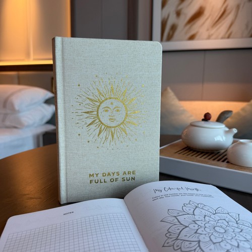 Ivory Gratitude Journal with Gold Lining - 120 pages - My Days are Full ...