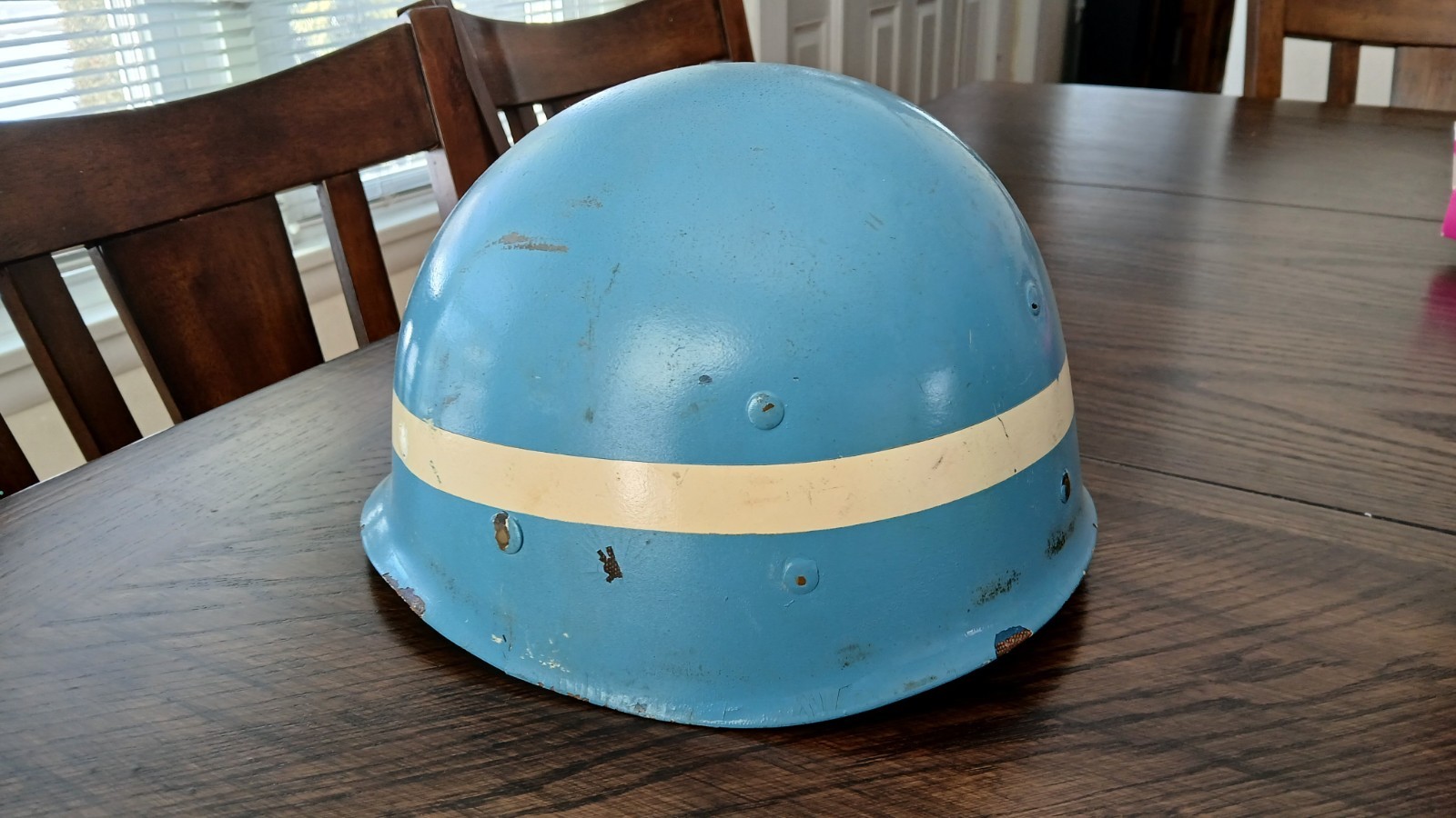 Vintage Micarta Peacekeeper Helmet Ground Troops Military Blue White ...