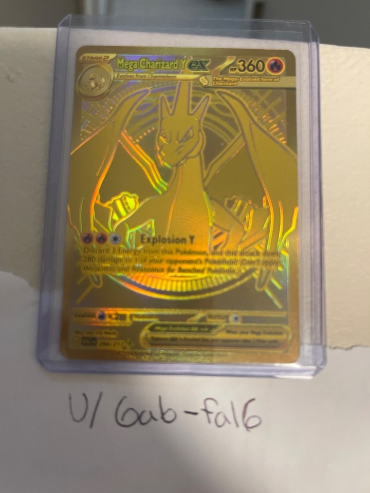 Mega Charizard Y ex 294/217 GOLD Hyper Rare Pokemon Ascended Heroes IN ...