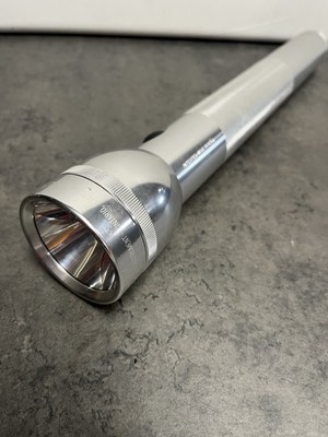 Vintage Maglite Flashlight 4D Cell Battery Silver 15" with Extra Bulb ...