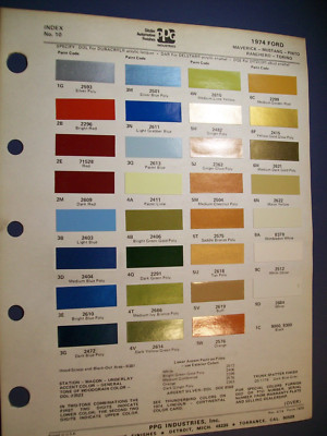 1974 Ford Mustang Maverick Pinto Ranchero Torino PPG paint chips | eBay