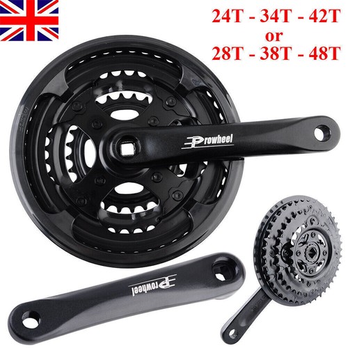 MTB Bike Triple Crankset 170mm 24T-34T-42T 28T-38T-48T Chainring Crank ...