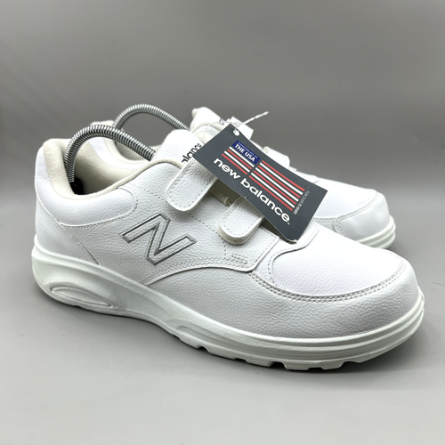 New Balance 674 Sneakers Men Size 10 4E White Leather Hook & Loop ...