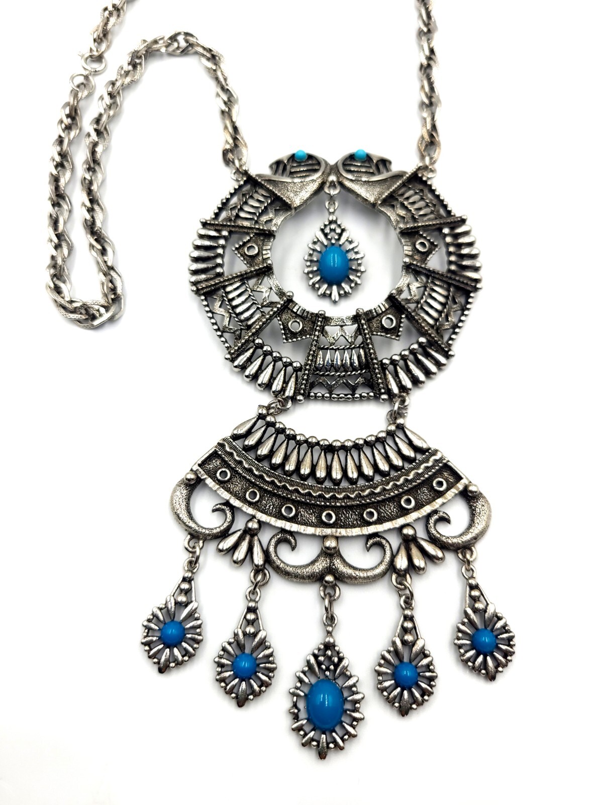 Vtg HMS Madeira Big Bold 70s Egyptian Revival Dangle … - Gem