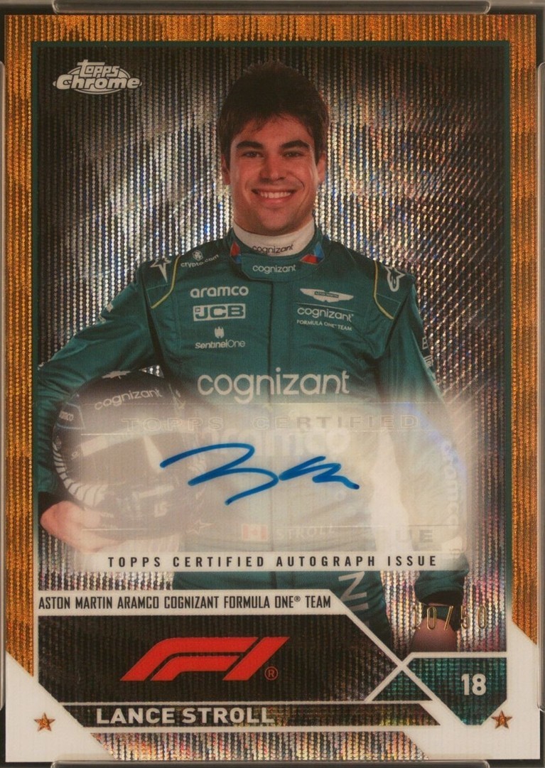 2023 Topps Chrome Formula 1 - Autographs Lance Stroll #CAC-LS Gold Wave ...