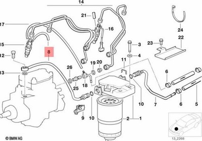 Genuine BMW E36 Compact Sedan Wagon Fuel Feed Line OEM 13532245597 | eBay