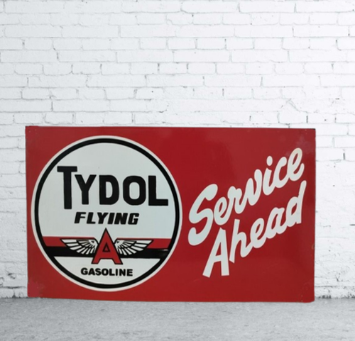 Tydol Flying Porcelain Enamel Heavy Metal Sign 24 x 14 Inches Single ...