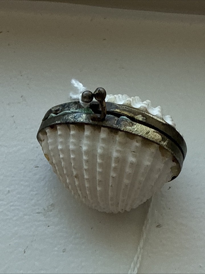 Rare Vintage Baby Carriage W Baby Seashell Box German Bisque Porcelain ...