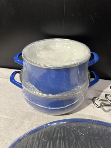 Set Of 11 Vintage Vitrex Gourmet Blue Enamelware Made In Spain Open Box ...