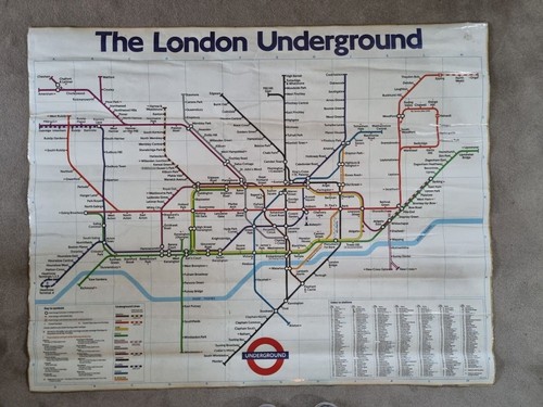 Original 1986 London Underground Station Map - 125cm x 100cm | eBay UK