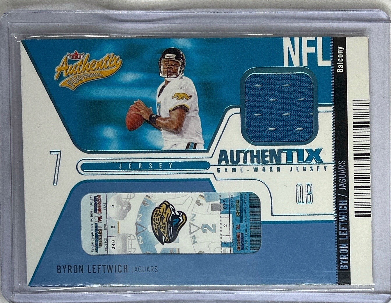2004 Fleer Byron Leftwich Jersey Patch Numbered #’d #JA-BL /150 | eBay