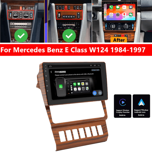 9" For 84-97 Mercedes W124 Carplay Android Auto 4+32G Stereo Radio GPS ...