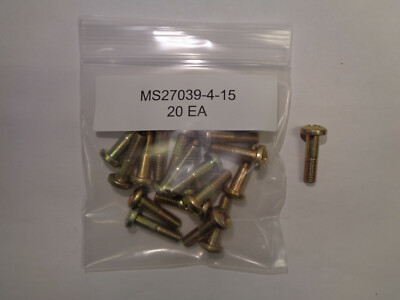 AIRCRAFT MACHINE SCREWS MS27039-4-15 SET OF 20 EACH NEW | eBay