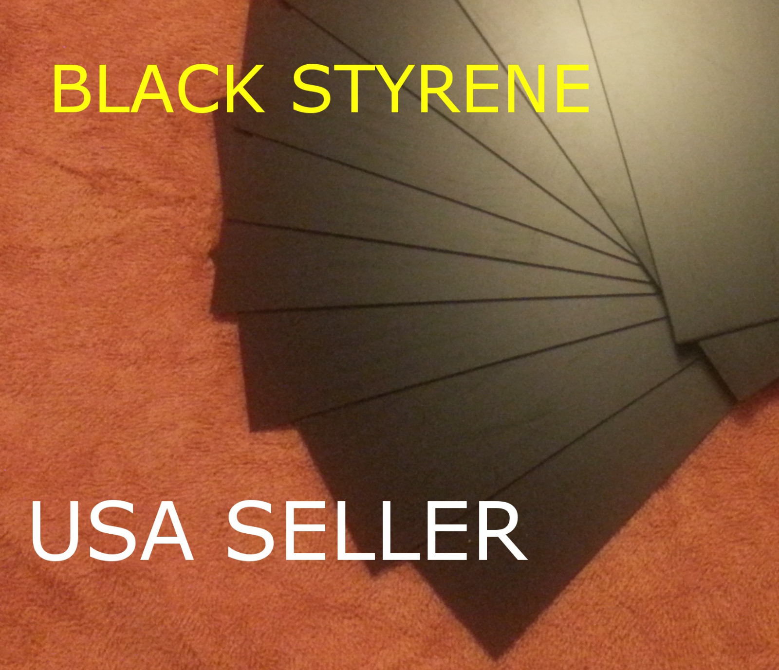 BLACK STYRENE SHEETS (5) .040 (1.0 MM) POLYSTYRENE 0.04 .04 Model grade ...