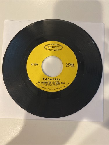 Joe Sherman & The Arena Brass | Fever | Paradise | 45 RPM Vinyl Record ...