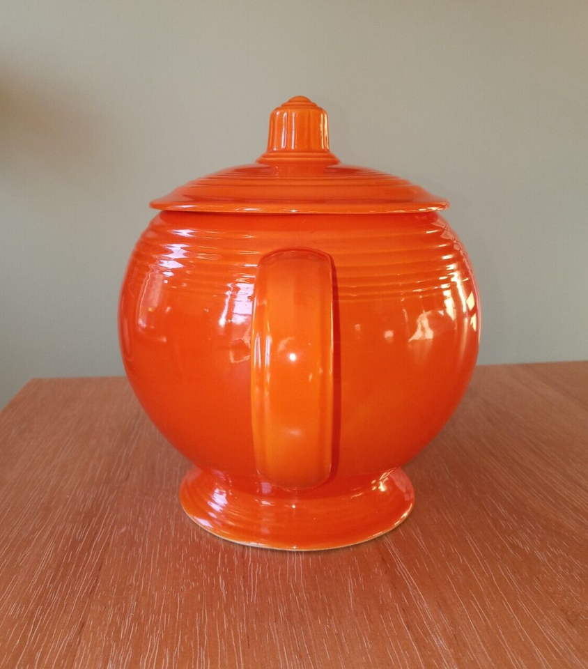 Vtg. Fiesta Red Orange Teapot Medium C Handle HLC Homer Laughlin USA ...