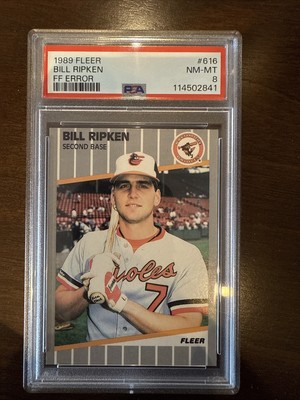 1989 Fleer Bill Billy Ripken FF ERROR Card #616 F**K Face Bat Rare PSA ...