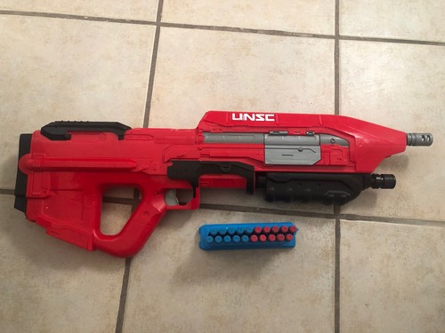 BoomCo Halo MA5 Red Assault Rifle Working w/ 20 Dart Clip & Darts | eBay