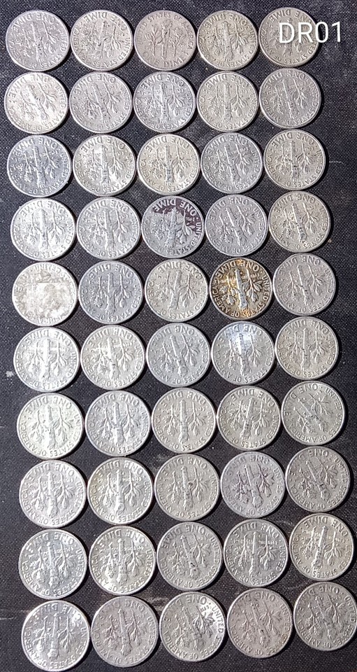 $5.00 Face Value 90% Junk Silver Dimes (50) Pre-1965 Roosevelt Full ...