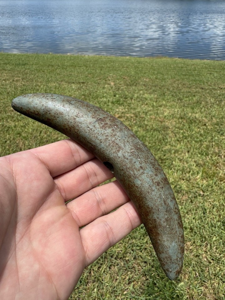 Native American Rare Slate Crescent Bannerstone Artifact | eBay