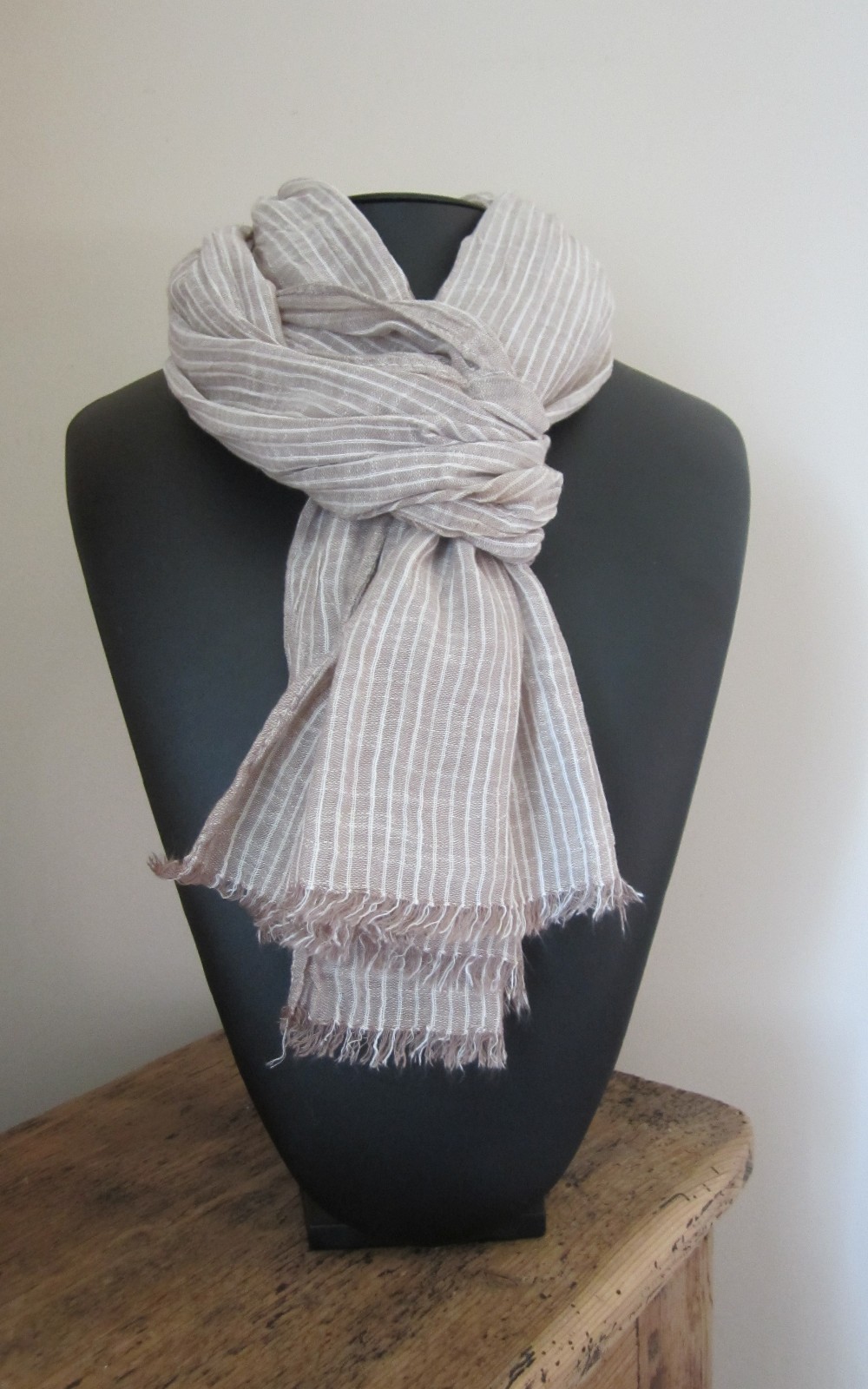 Echarpe/cheche 100% Coton homme/femme fines rayures 77 X 180cm aspect ...