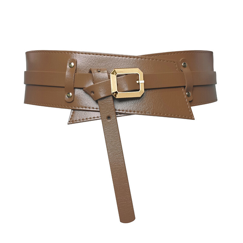 Women Fashion Genuine Leather Wide Corset Belt Pin Buckle Cowhide ...