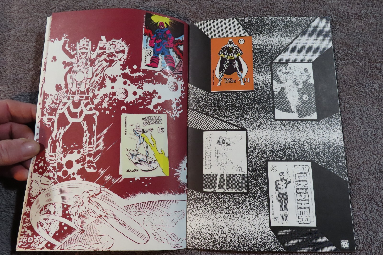 1986 MARVEL Comics OFFICIAL MARVEL UNIVERSE Sticker Album: With 19 ...