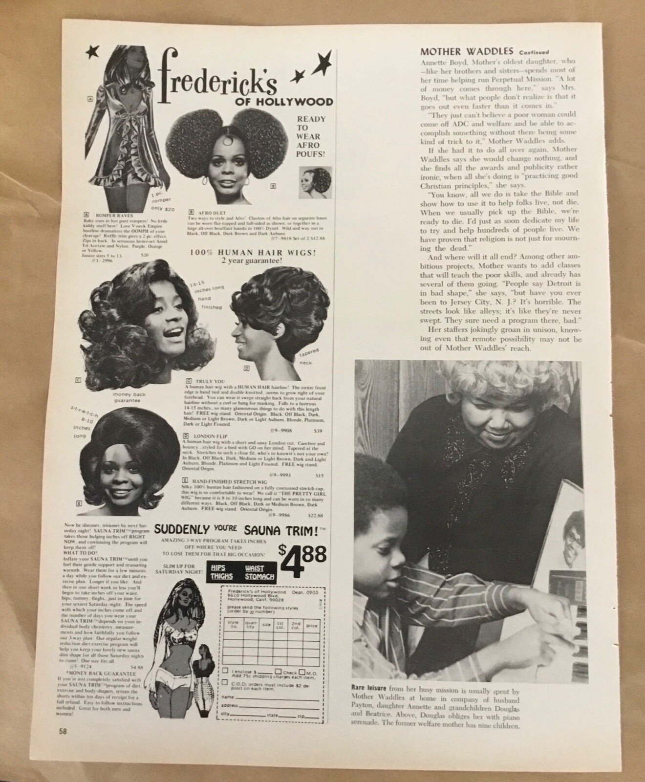 Frederick’s of Hollywood wigs ad 1972 original vintage print 1970s ...