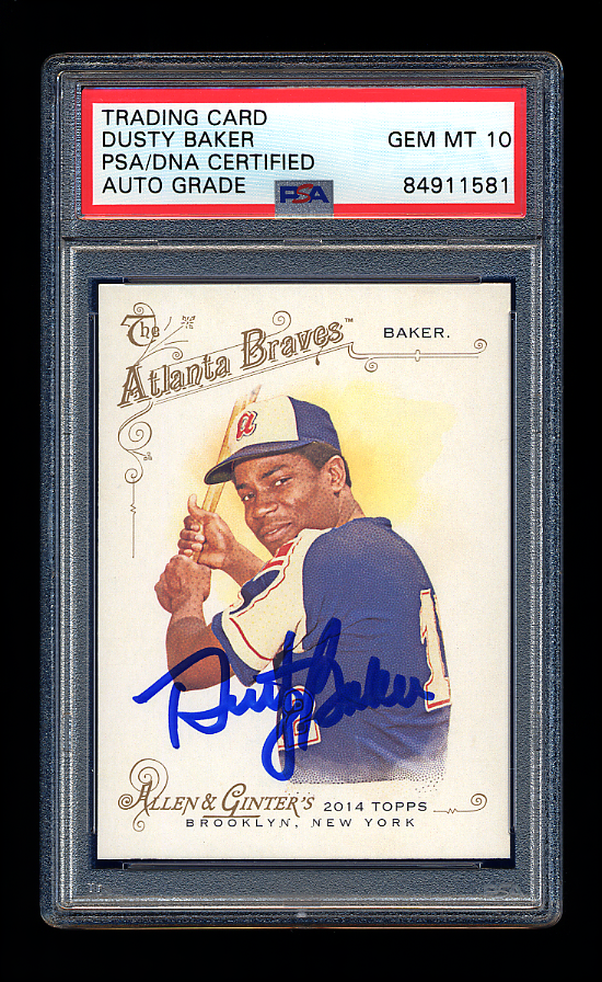 DUSTY BAKER SIGNED 2014 ALLEN & GINTER PSA/DNA BRAVES AUTOGRAPHED GEM ...