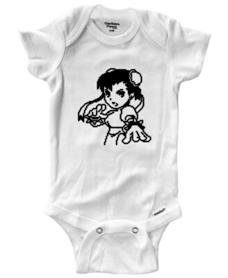 Baby Bodysuit One-Piece Clothes gift 16 Bit Pixel Chun Li Print Street ...