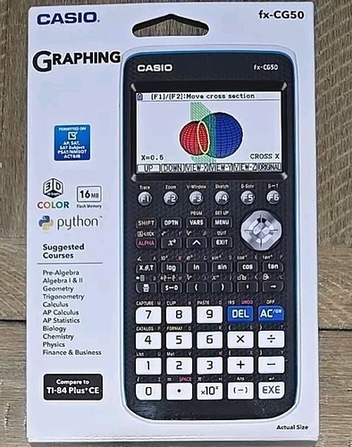 Casio FX-CG50 Graphing Calculator 3D Color Display Python - Brand New ...