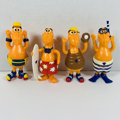 CHEESASAURUS REX Kraft 1991 Dinosaur 4 Toy LOT 4 5" Scuba Surfer ...