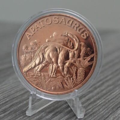 Apatosaurus Dinosaur 1 oz Pure Copper Round Collectible Coin in Capsule ...