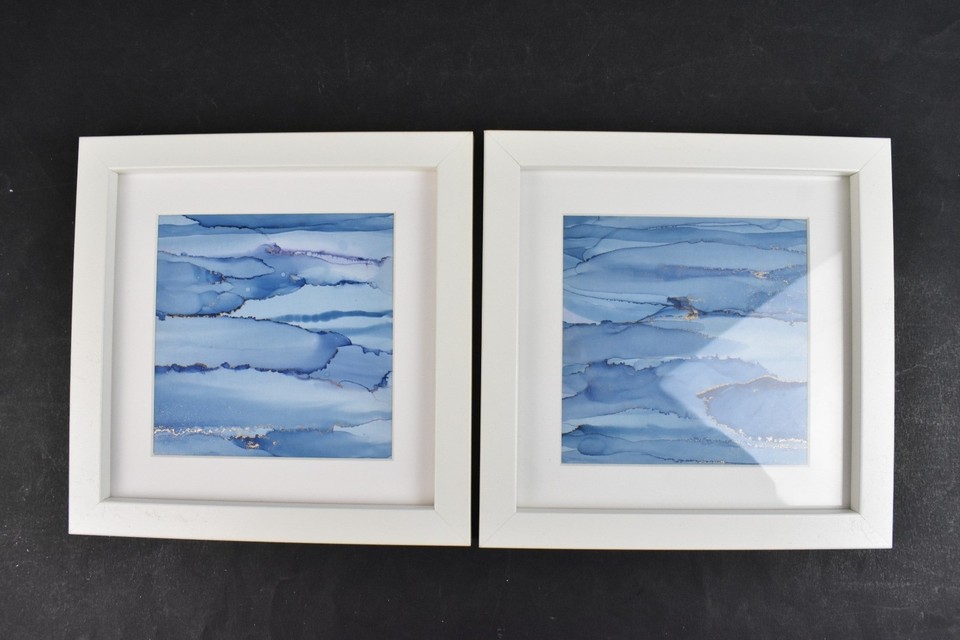 Kelly Vincent Framed Artwork Ocean Inspired Abstract Art x9 Seascapes ...