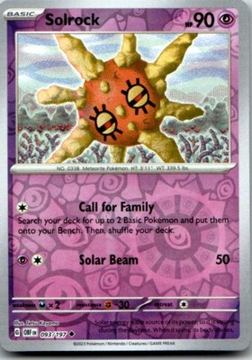 Solrock 093/197 Common Pokémon Card 2023 Pokemon | eBay