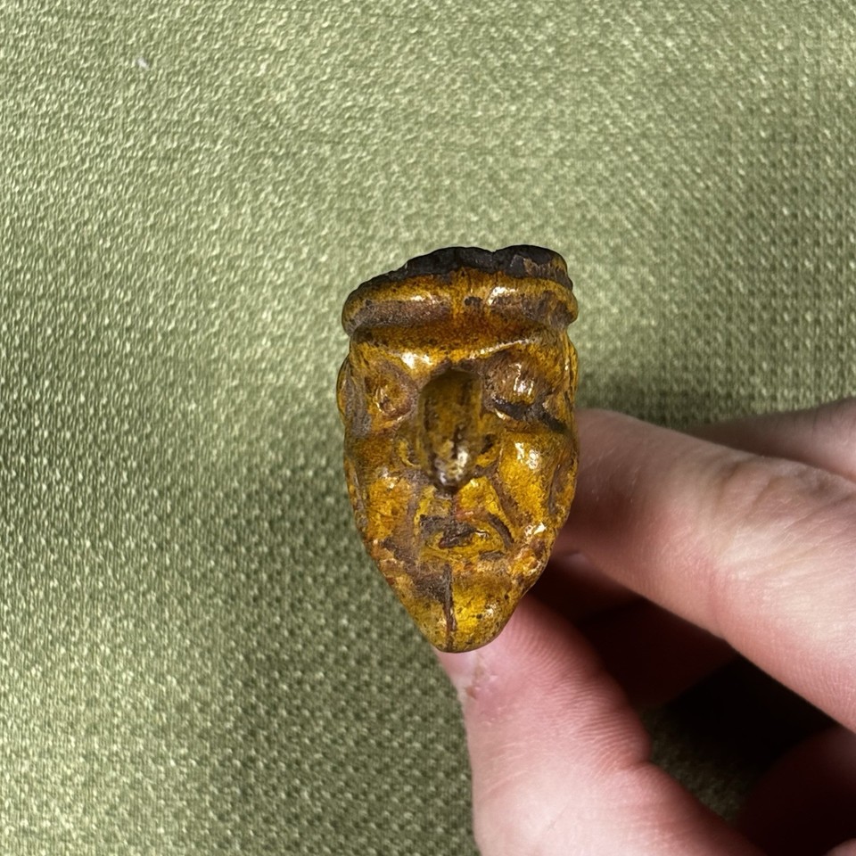 Vintage Figural Man Head Tobacco Pipe Bowl Clay Grotesque Face Old ...