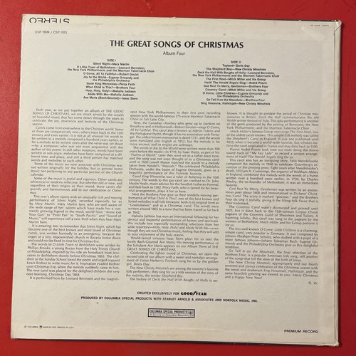 Columbia Goodyear The Great Songs Of Christmas Vol 4 LP Holiday V/A ...
