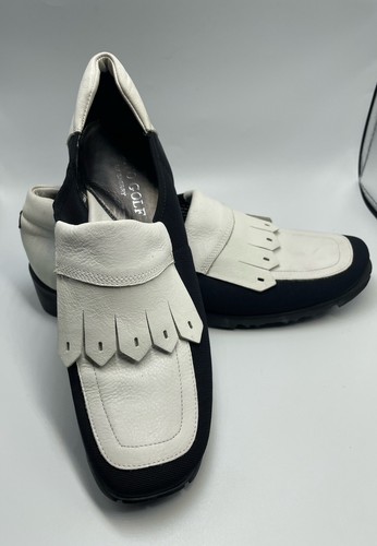Sesto by Sherry Italian Leather Golf Shoes Black & White,EXCELLENT ...