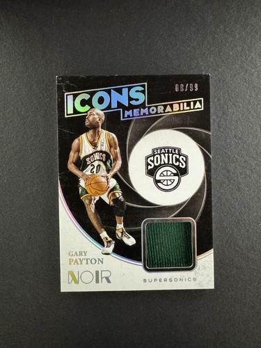 2020-21 Panini Noir - Icons Memorabilia Gary Payton #ICO-GPA /99 (MEM ...